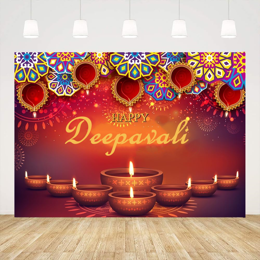 Happy Deepavali Photography Backdrop 7x5ft India Diwali Candle Burning ...