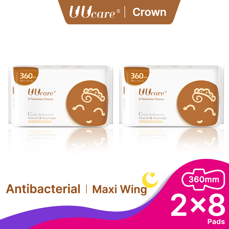 [Bundle of 2]UUcare Crown Antibacterial Sanitary Pads 36cm 8pads ...