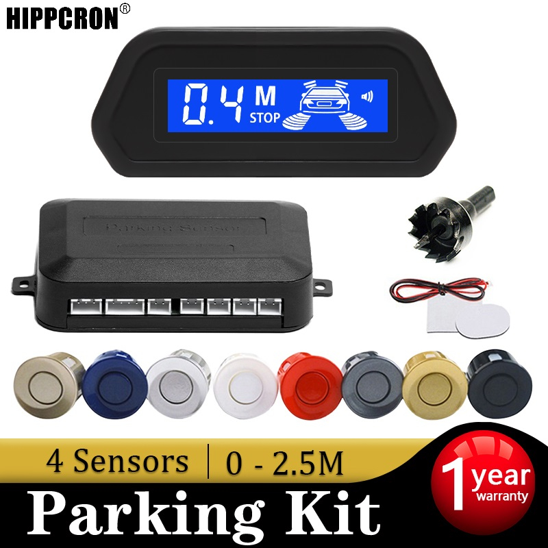 Parking Sensor Kit LED Display 22mm 25mm 4 Sensors Full Set For Cars ...