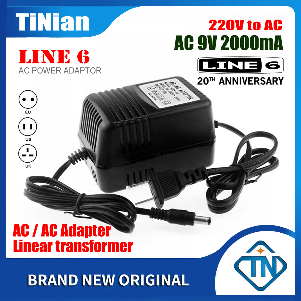220VAC to AC/AC Adaptor 9VAC 2000mA for LINE 6 POD X3 XT LIVE Floor ...