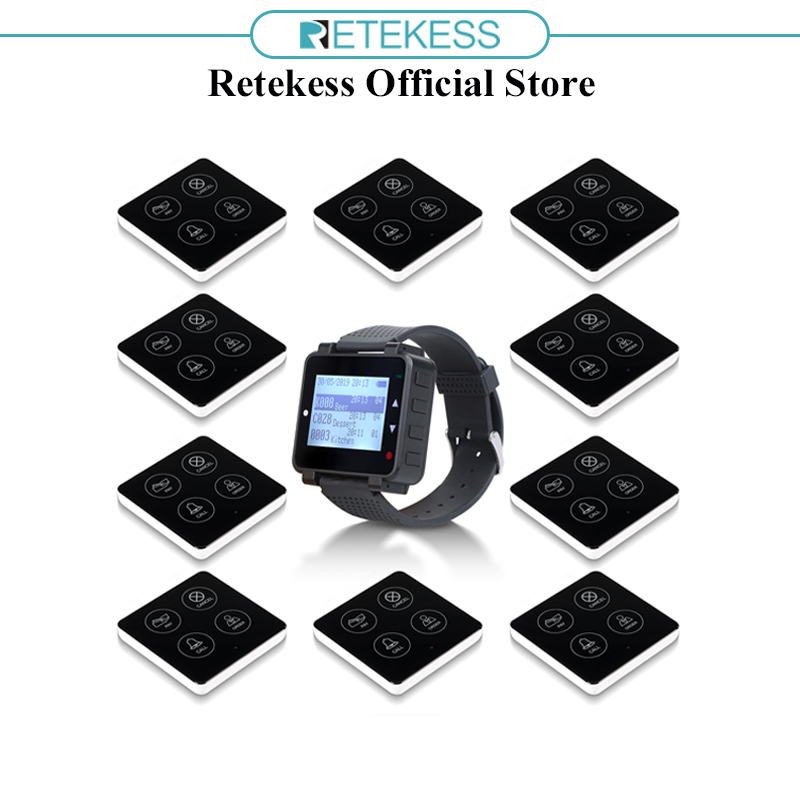 Retekess T128 Restaurant Pager System Waiter Queue Wireless Calling ...