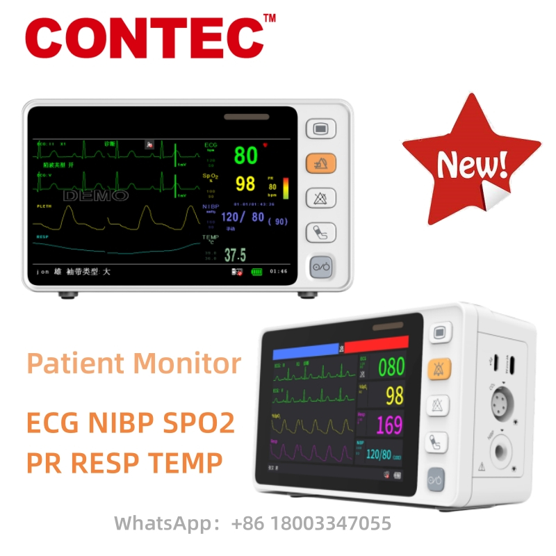 CONTEC 5" Color TFT Vital Signs ICU Patient Monitor CMS1000 ECG NIBP ...