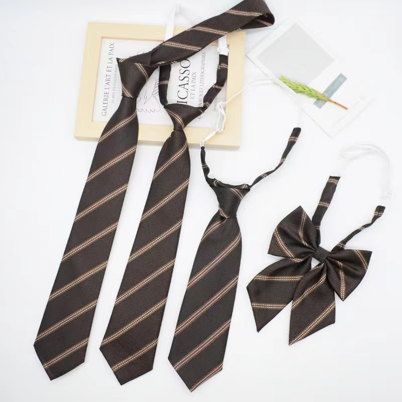 Necktie For Men woman girl Brown stripe Tie bowtie long tie hand Tie ...