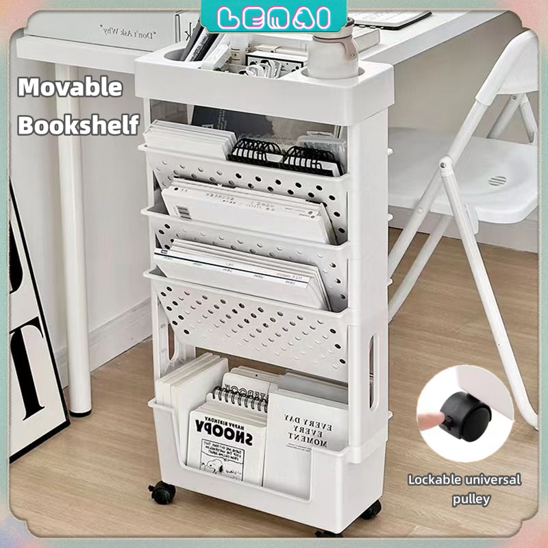 Multilayer Bookshelf Student Stationery Table Side Organizer ...