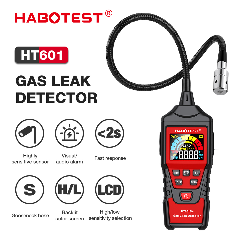 HABOTEST HT601 Gas Leak Detector Combustible Gas Leak Detector Handheld ...
