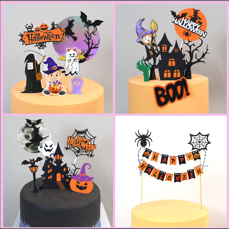 Halloween Birthday Cake Topper Halloween Cupcake Topper Haunted House ...