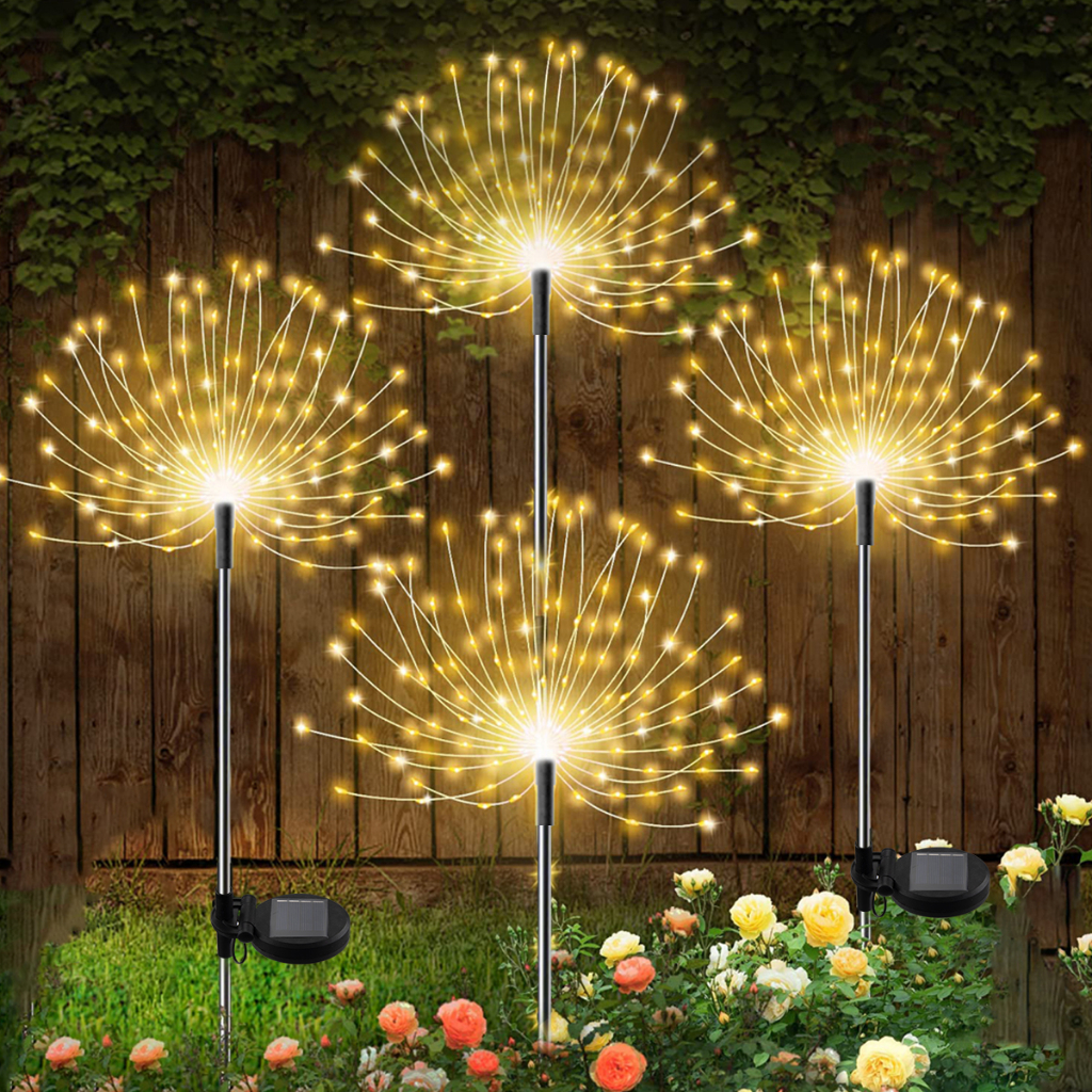 Outdoor Solar Fireworks Waterproof Garden Lights For Christmas Yard ...