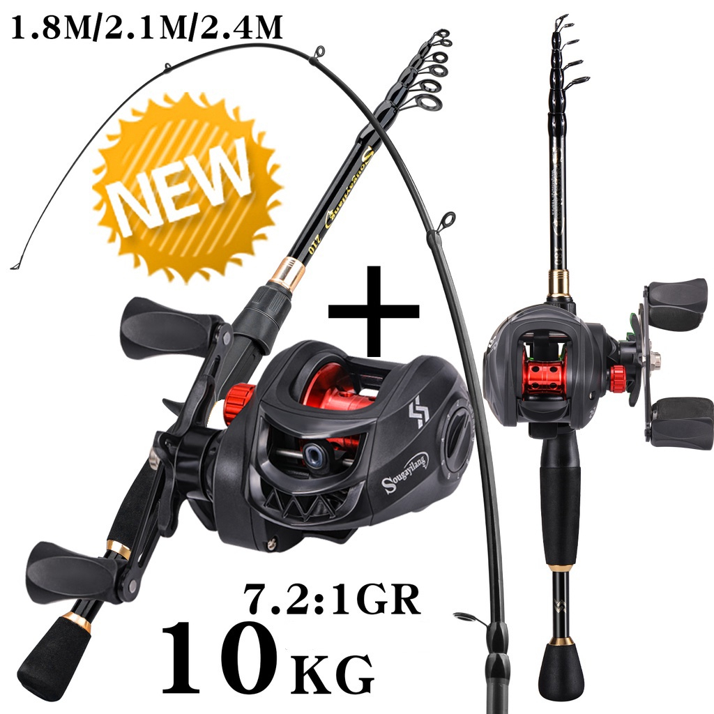 Combo Telescopic Fishing Rod 1.8-2.4M Portable Ultralight Rod and ...