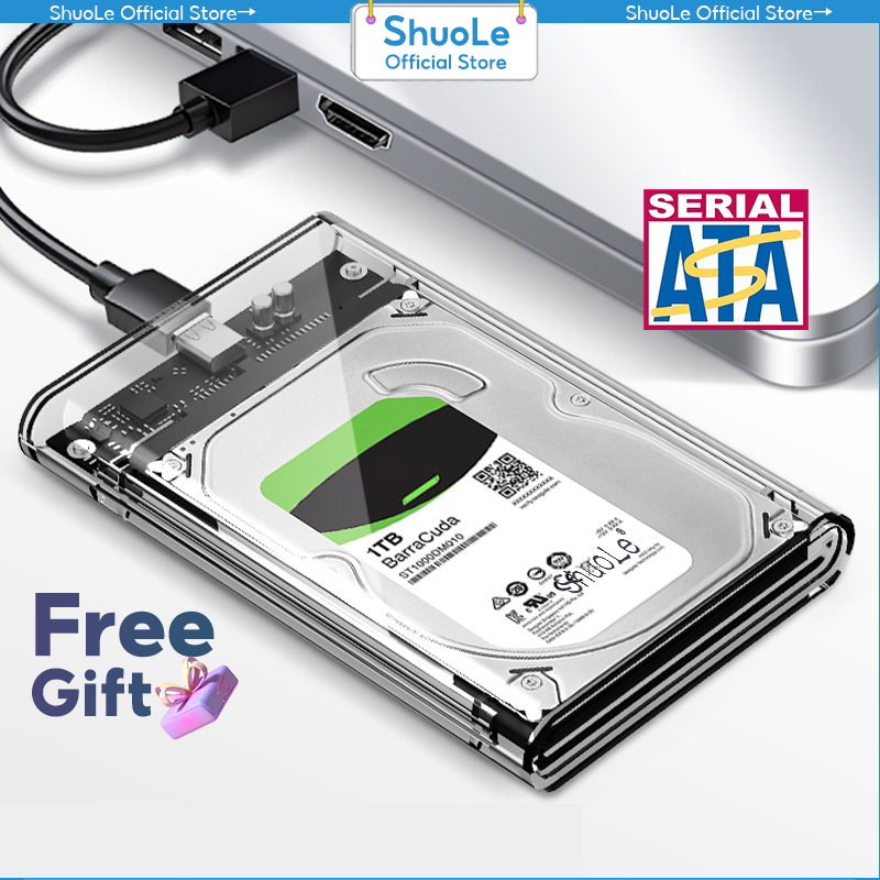 ShuoLe 2.5 Inch HDD Case Transparent SATA To USB 3.0 UASP Accelerate ...