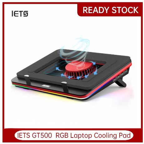 Original IETS GT500 Powerful Turbo-Fan RGB Laptop Cooling Pad gaming ...