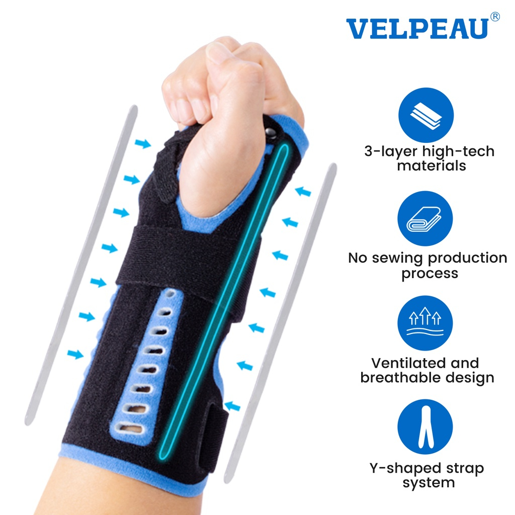 VELPEAU Wrist Brace for Carpal Tunnel Night Support - Left and Right ...
