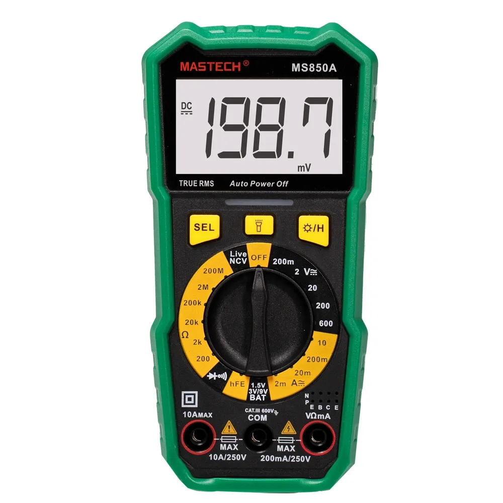 MS850A Features: • Frequency: 400Hz • Diode Test • Continuity Check ...