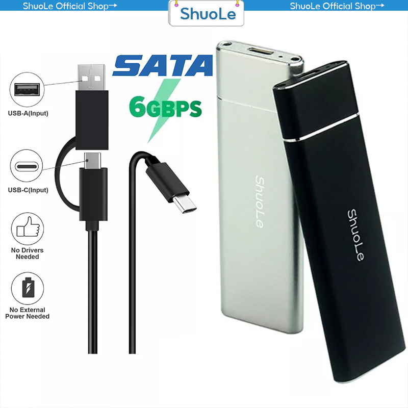 ShuoLe SSD Enclosure M.2 NGFF SATA TO USB3.1 Type-C NGFF 6GBPS Aluminum ...