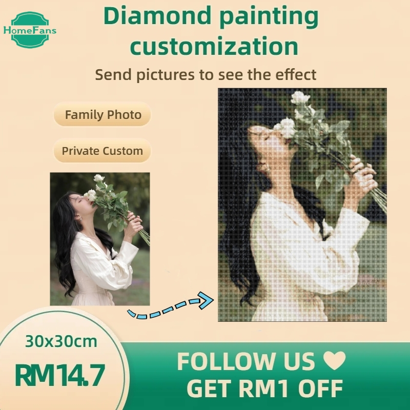 【HF Customize】5D DIY Photo Custom Diamond Painting Convert Cartoon ...