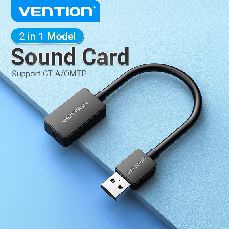 Vention USB Sound Card 2.0 Adudio Adapter 2 in 1 for Earphone and ...