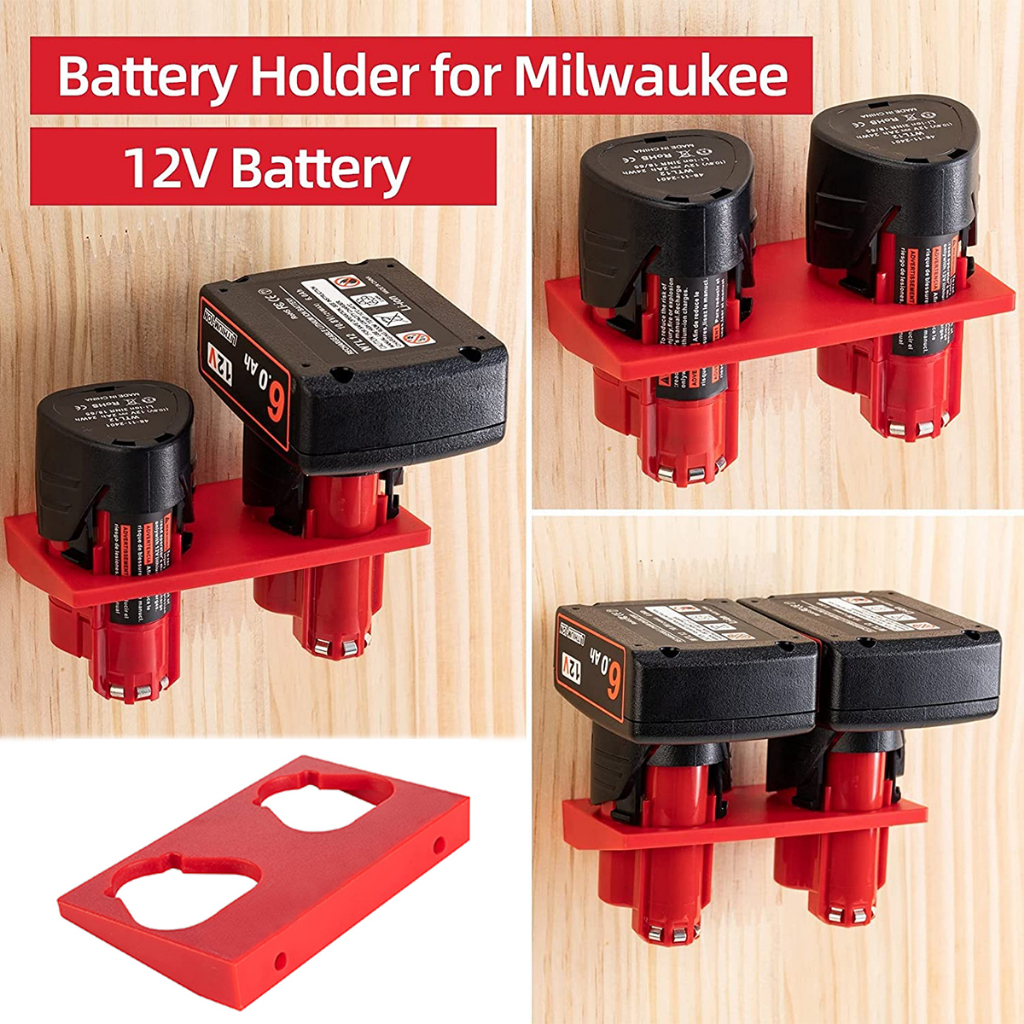 1/3/5Pcs Battery Holder for Milwaukee 12V Battery Mount Dock Holder ...