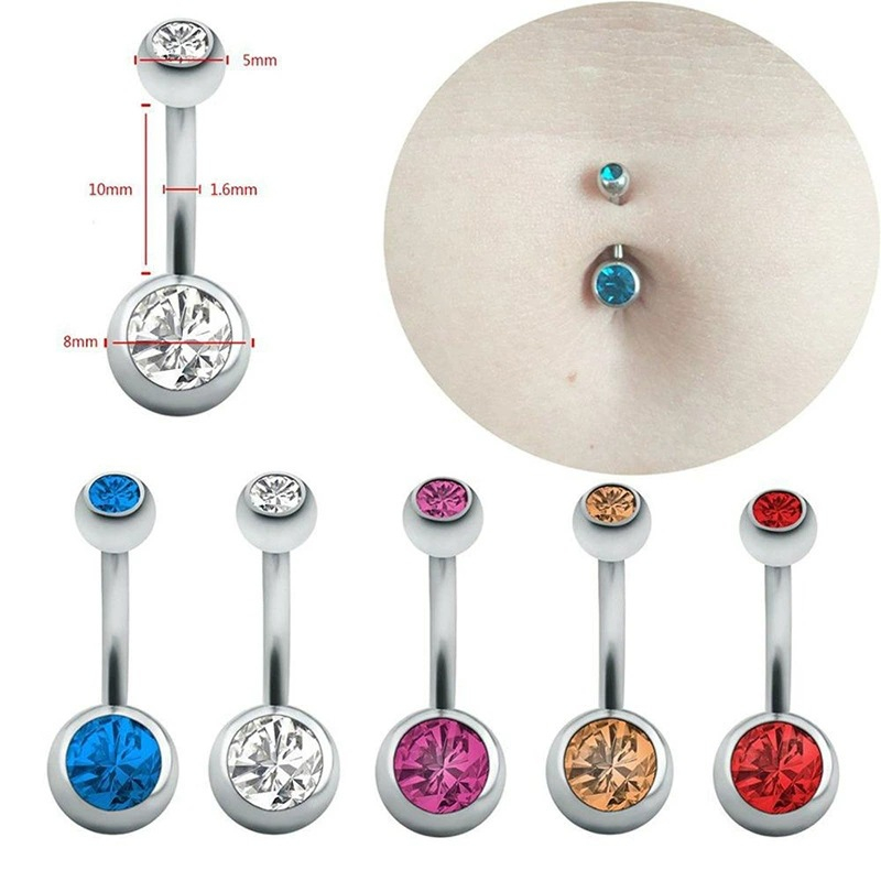Body Piercing Jewelry, Classic Stainless Steel Double Ball Double ...