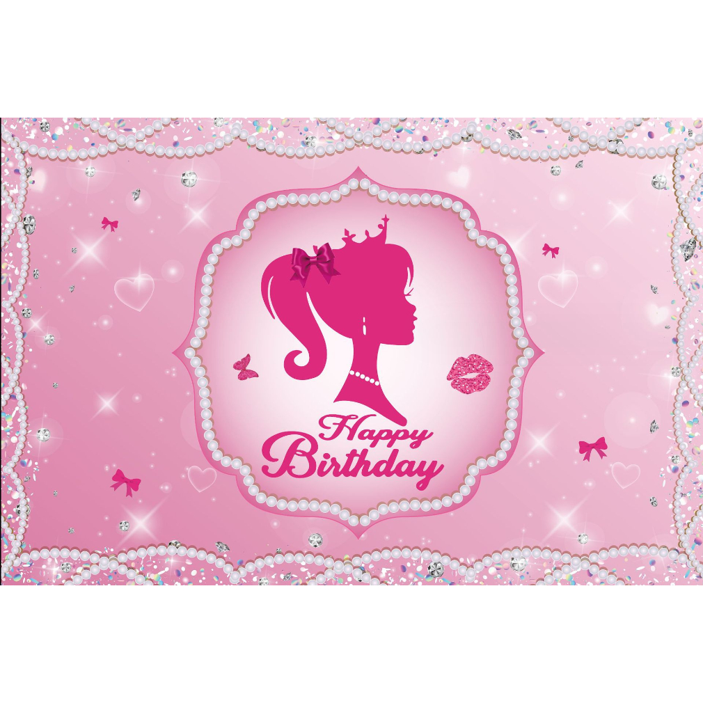 Barbie Theme Backdrop for Lady Girl's Happy Birthday Theme Party ...