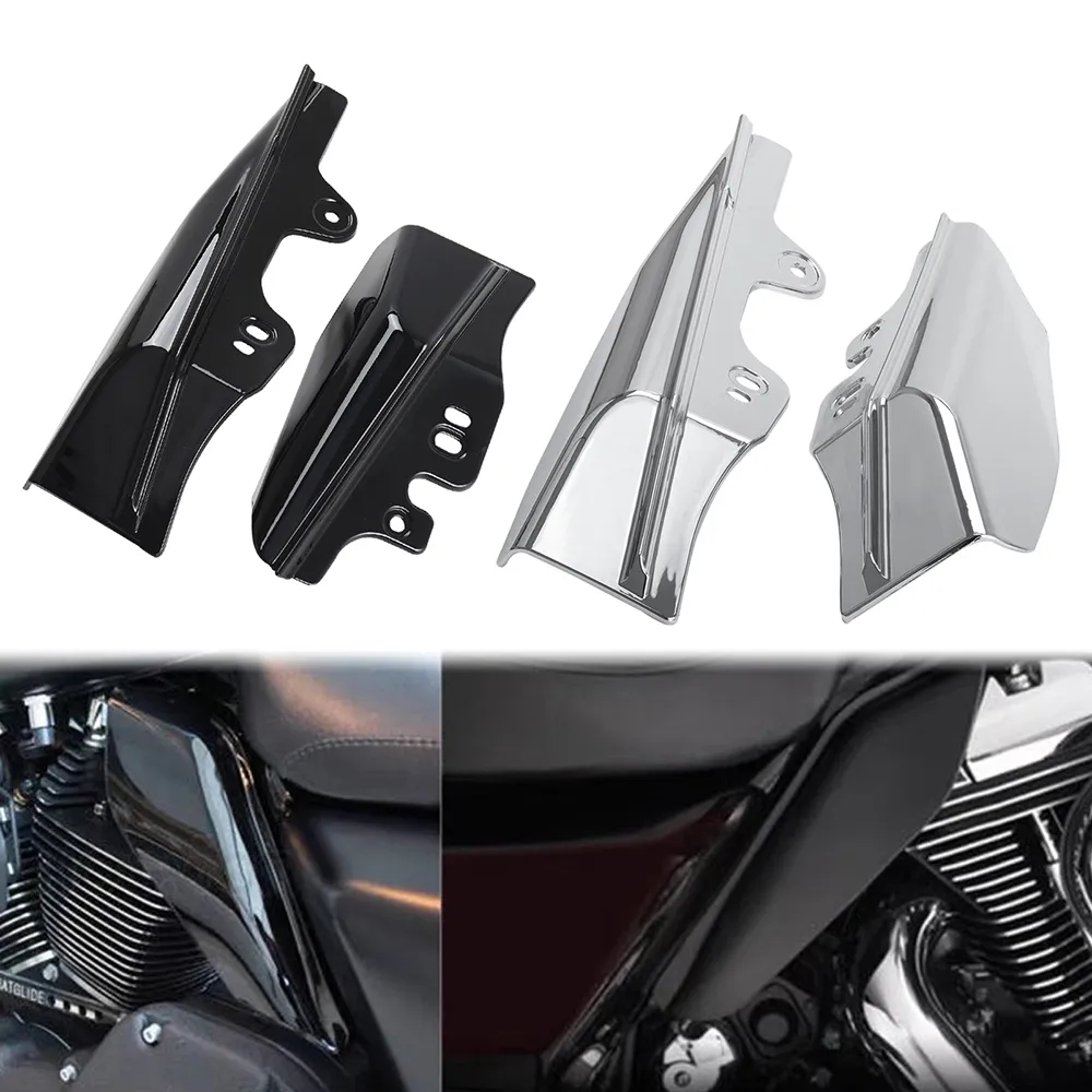 Chrome Motorcycle Mid-Frame Air Deflector Engine Heat Shield Cover For ...