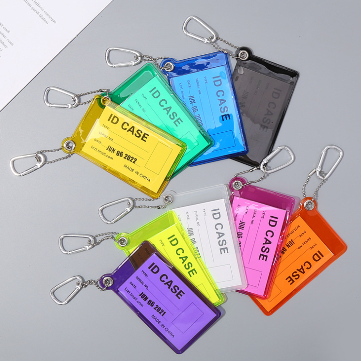 PVC new fluorescent card bag Instagram niche slim student lunch card ...