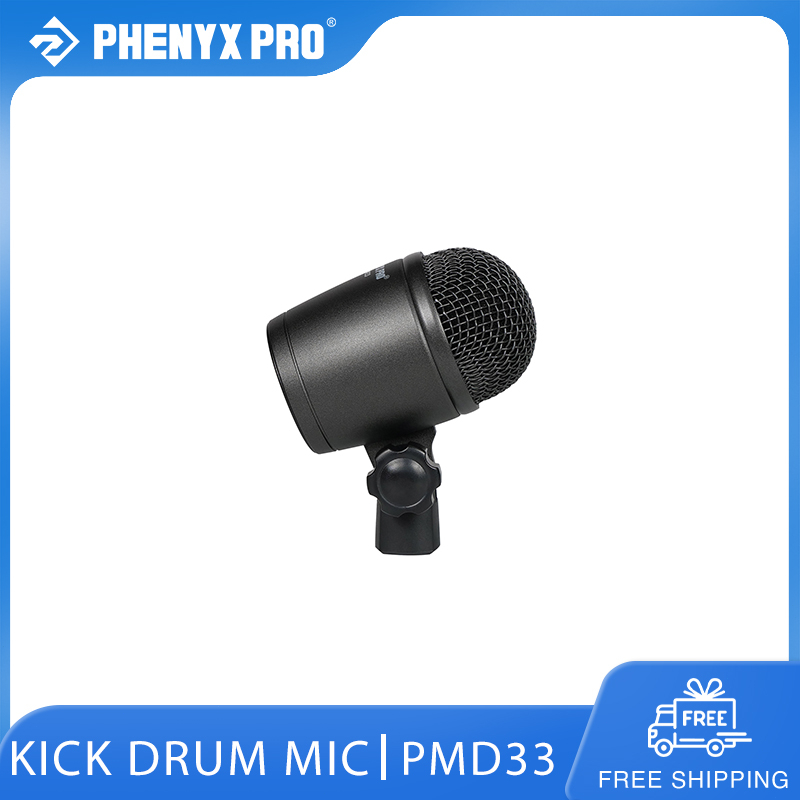 Phenyx Pro PDM33 Bass Kick Drum Mic, Cardioid Dynamic Microphone w ...