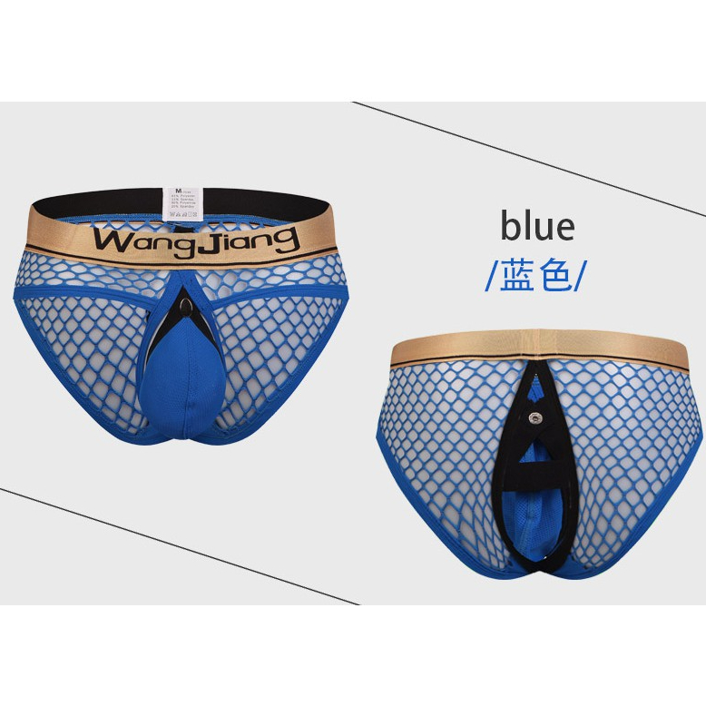 Men's Underwear with Open Crotch Comfortable Breathable Big Mesh Men's Triangle 2025-SJ | Shopee ...