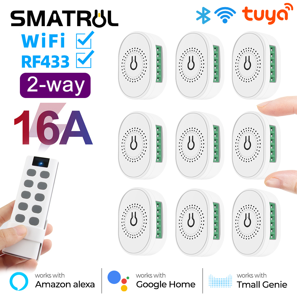 SMATRUL 16A Tuya WiFi RF433+33MHZ RF 10-key remote control Smart ...