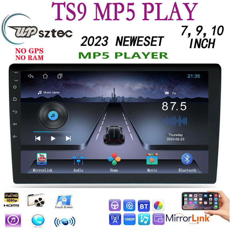 9 " inch MP5 Car Stereo Mirrorlink 2 Din TS9 Car radio MP5 player Car ...