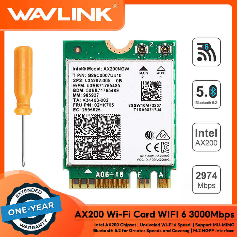 WAVLINK AX200 Wifi Card WiFi 6 3000Mbps Wireless Network Card With ...