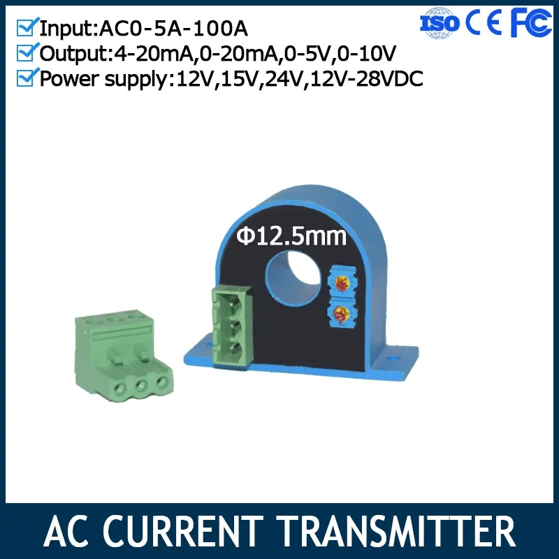 AC Hall Current Sensor 100A Detecting Current 4-20mA 0-20mA 0-5V 10V ...