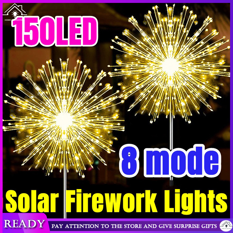💡READY STOCK💡200LED Solar Fireworks Light lampu solar outdoor ...