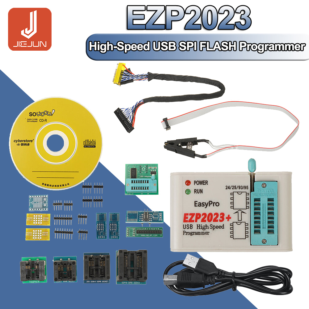 EZP2023 High-Speed USB SPI Programmer+12 Adapters Support 24 25 26 93 ...