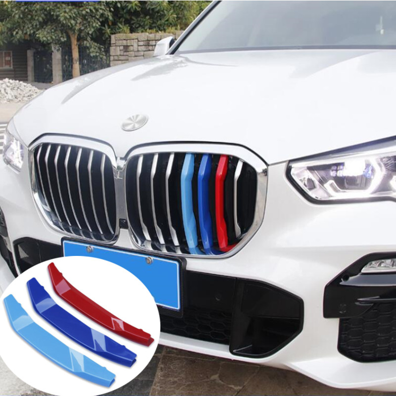 Car 3D M Styling Front Grille Trim Bumper Cover Strips Stickers For BMW ...