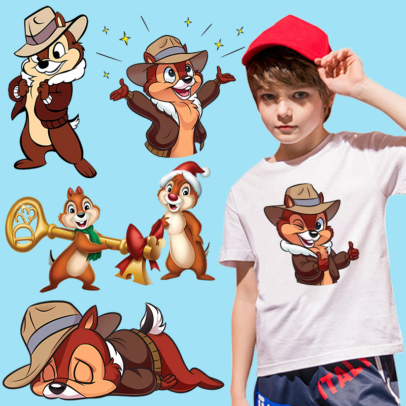 Chip N Dale T-shirt DIY Decoration Cartoon Tamias Pattern Heat Transfer ...