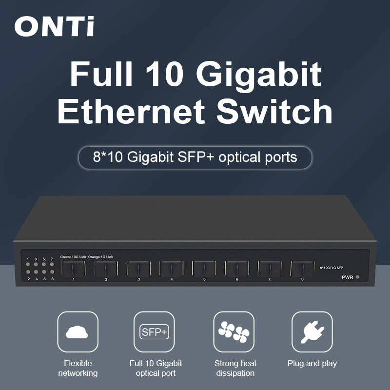 ONTi 10G SFP+ Switch 8port SFP+ Desktop Unmanaged Ethernet Network ...