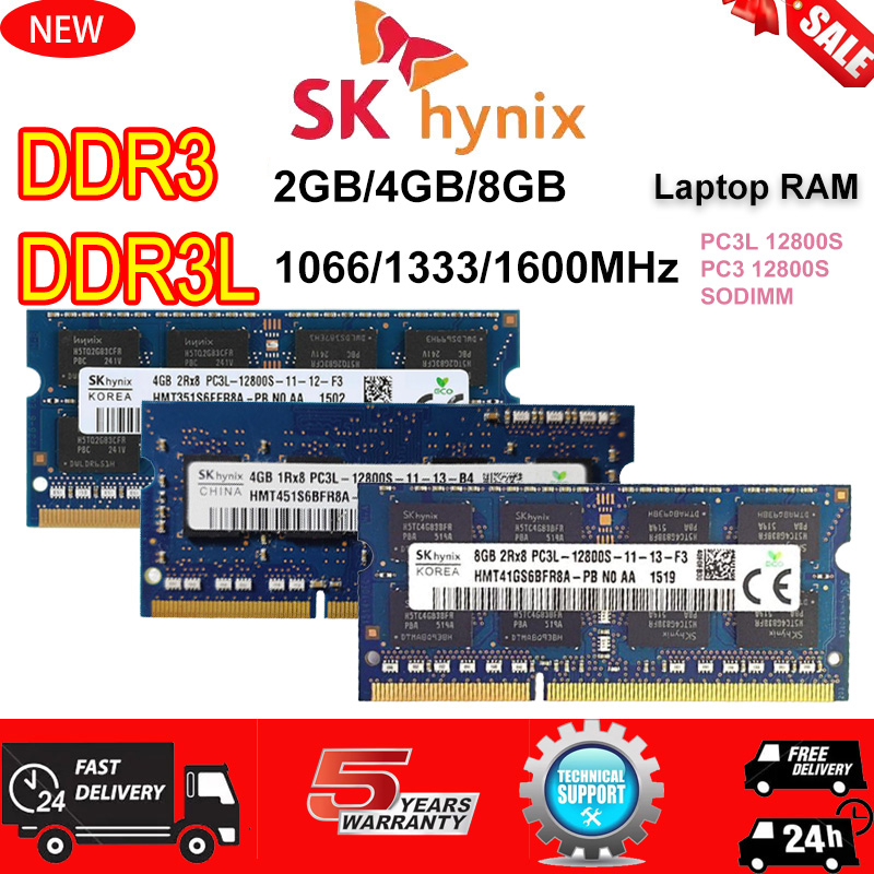 SK Hynix DDR3 DDR3L 2GB 4GB 8GB 1066/1333/1600Mhz SODIMM Laptop Memory ...