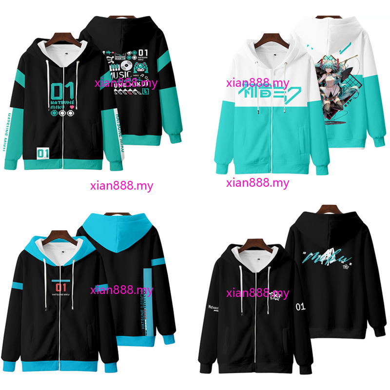 New Anime Hatsune Miku Zipper Hoodie Japanese Men's Fashion Women's ...