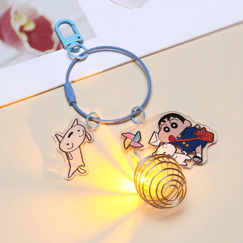 Crayon Shin-chan Keychain House Shaped Keyring Cute Small White Puppy ...
