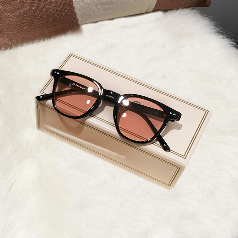 Fashion Sunglasses Korean Square Glasses Brown Retro Sunglasses Men's ...
