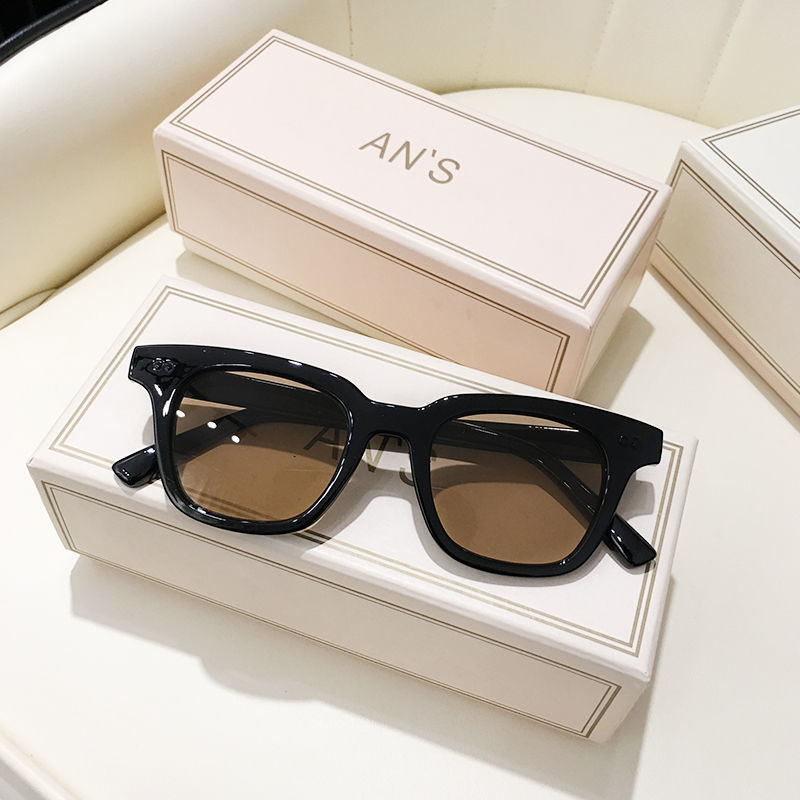 Fashion Sunglasses Korean Square Glasses Brown Retro Sunglasses Men's ...