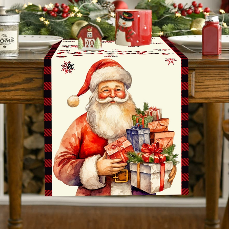 35*180cm Santa Claus Table Runner 4-6 Seaters Christmas Ornaments ...