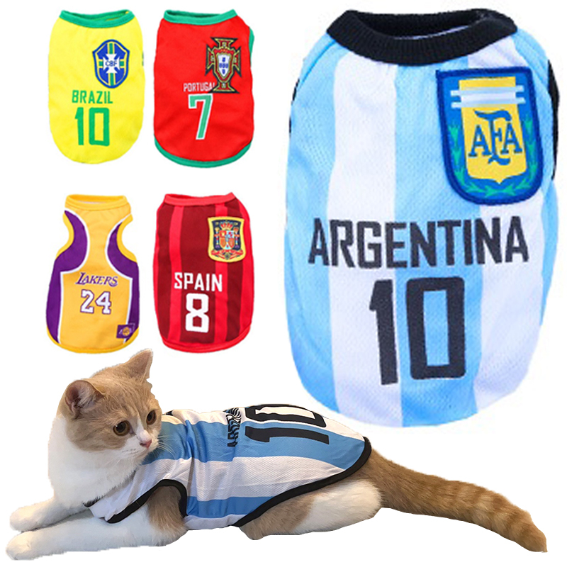 Football Jersey Cat Clothes Dog Shirt Pet Clothes For Cat Baju Kucing ...