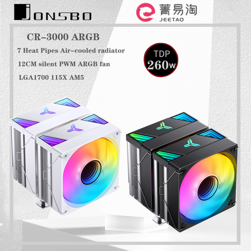 Jonsbo CR-3000 CPU Cooler 7 Heat Pipes Radiator Double Tower Heatsink ...
