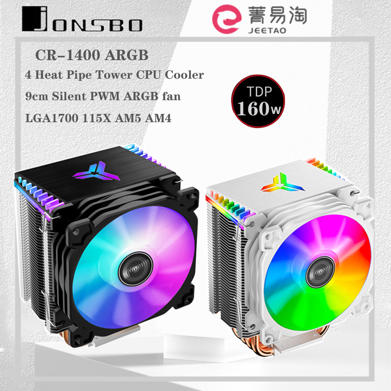JONSBO CR-1400 ARGB Heat Sink 4 Heat Pipe Tower CPU Cooler ITX 5V 3Pin ...