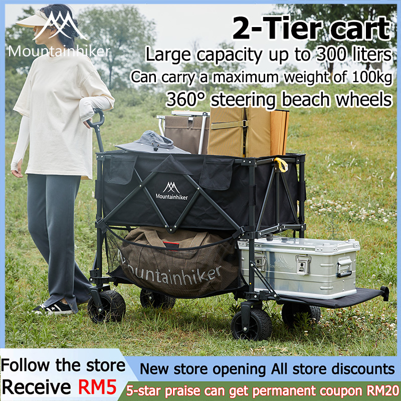 MOUNTAINHIKER Large Size Camping Wagon Foldable Trolley Camping Cart ...