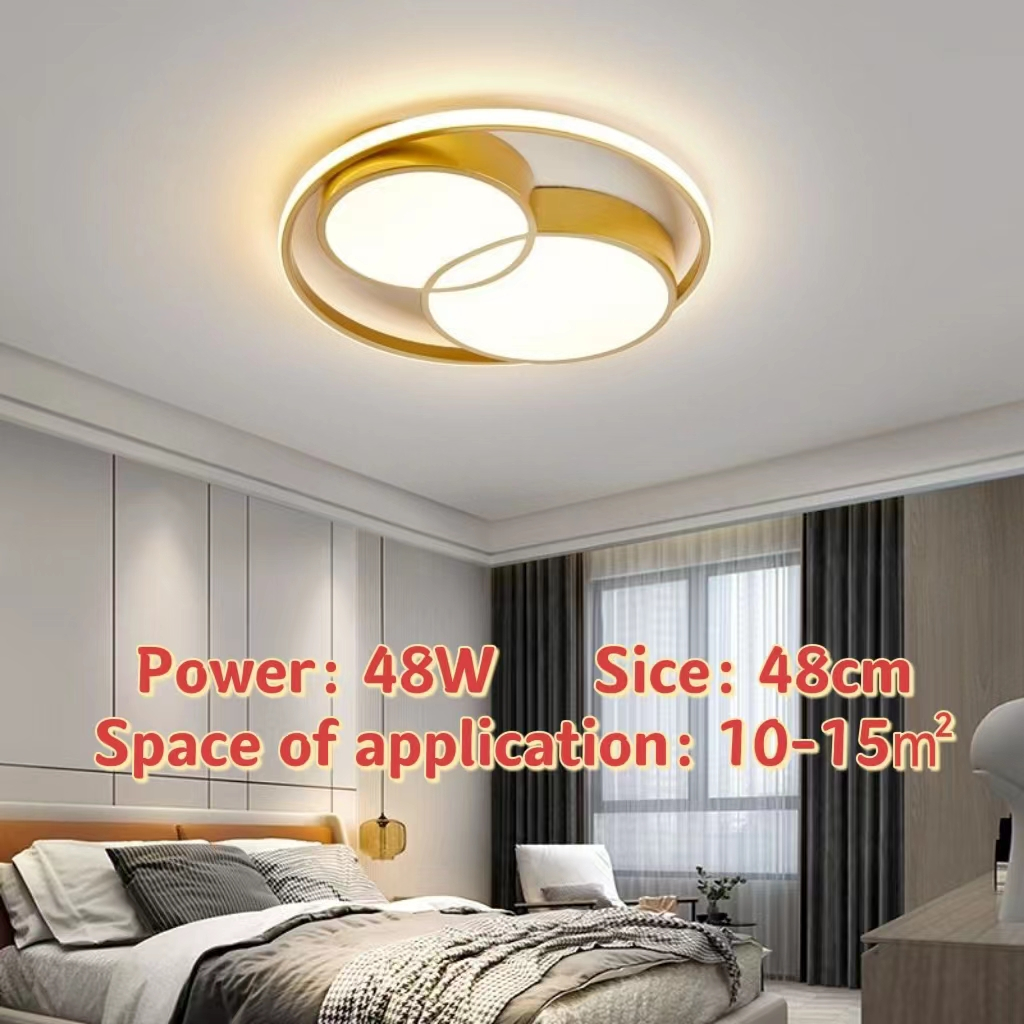 Ready Stock Modern LED Ceiling Light Dimmable With Remote Black Square ...