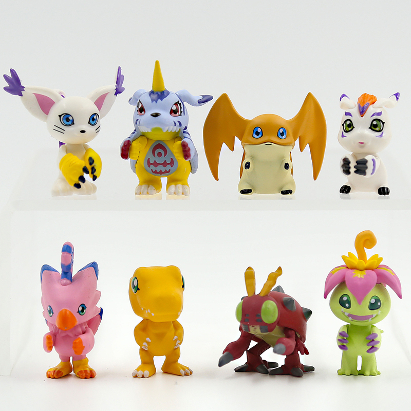 8Pcs/Set 5cm Anime Digimon Adventure Figure Agumon Gabumon Tailmon ...