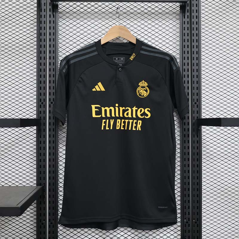 NEW 23/24 Real Madrid Jersey , 3rd Away Jersey Fan Issue Black Football ...