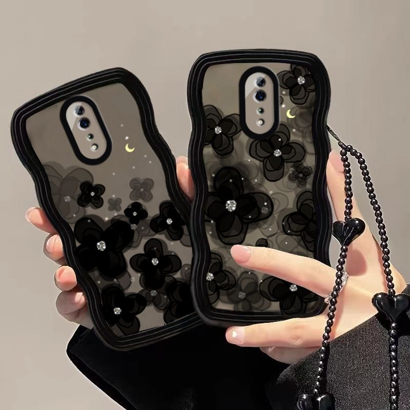 Casing OPPO Reno2F Reno2Z ins Style Black Flower Phone Case OPPO Reno ...