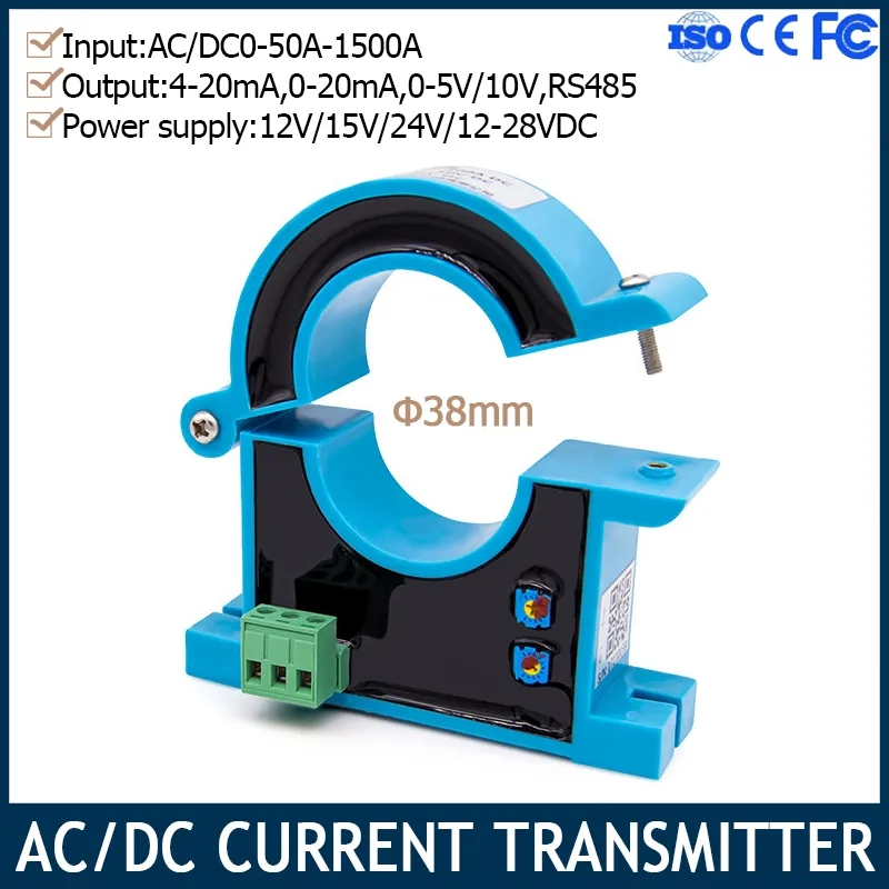 Current Transmitter 0-1500A Current Transformer 4-20mA 0-20mA 0-5V 10V ...
